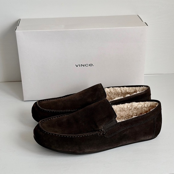 Vince | Shoes | New Vince Gomez Suede Faux Fur Lined Loafers Slippers ...